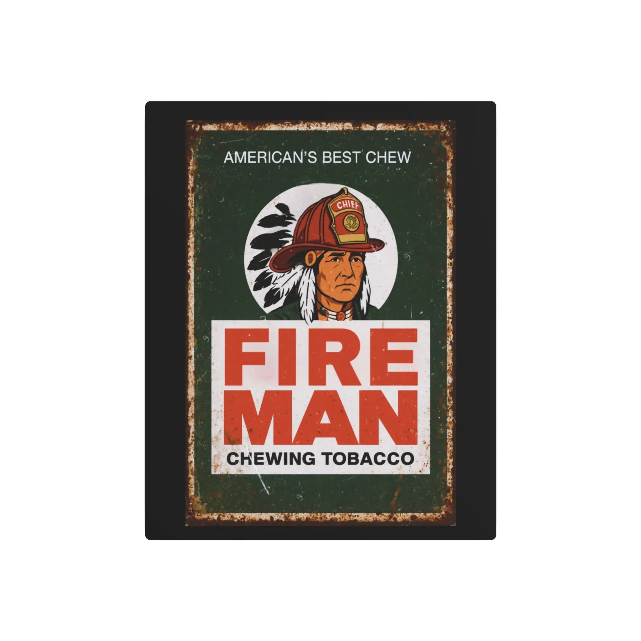Red Man Fire Man Metal Sign - Black Smoke Sticker LLC
